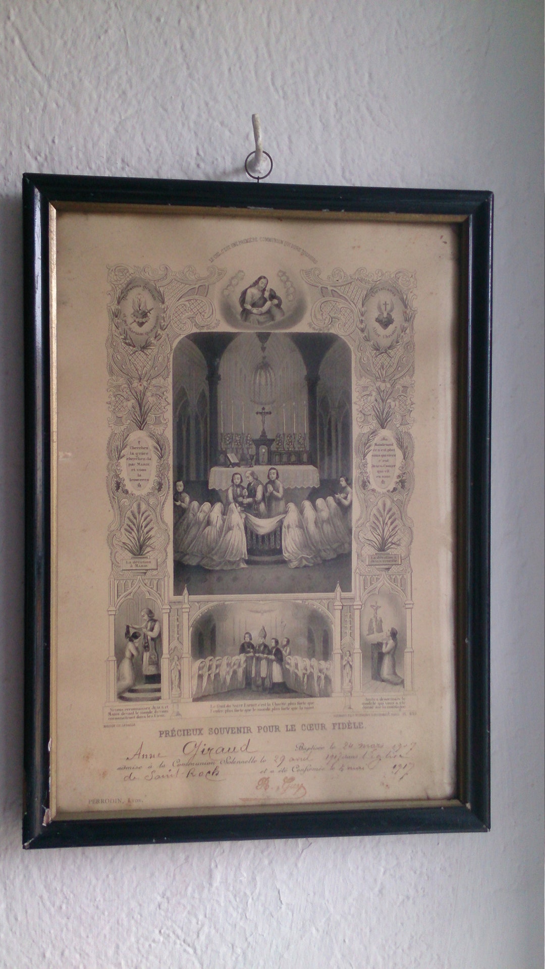Religious Image Remembrance of Baptism and Communions 1907/1917 Ancient ...