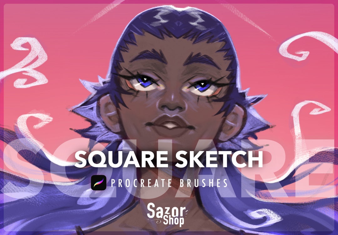 Square Sketch 10 Digital Brushes for Procreate - Etsy