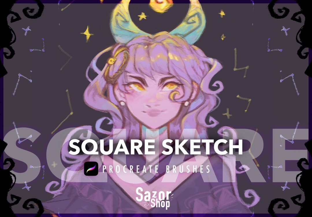 Square Sketch 10 Digital Brushes for Procreate - Etsy