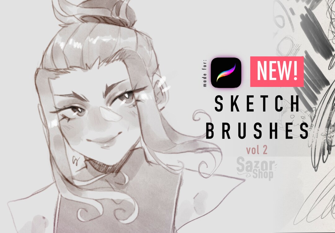 NEW! Sazor Sketch Vol 2 Procreate Brushset for iPad and Iphone, 19 ...