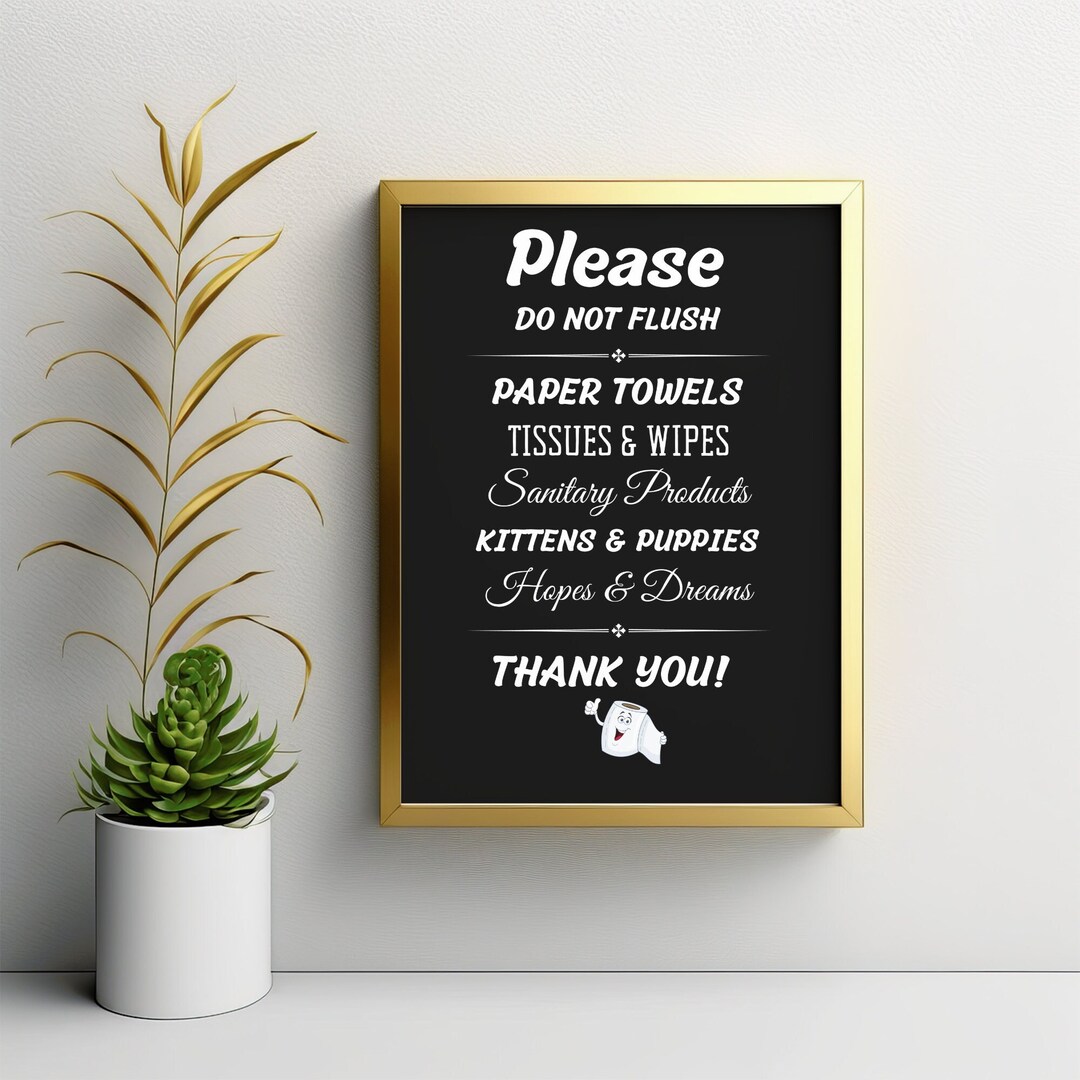 Please Do Not Flush Hopes & Dreams - Funny Toilet Quote Sign - JPG ...