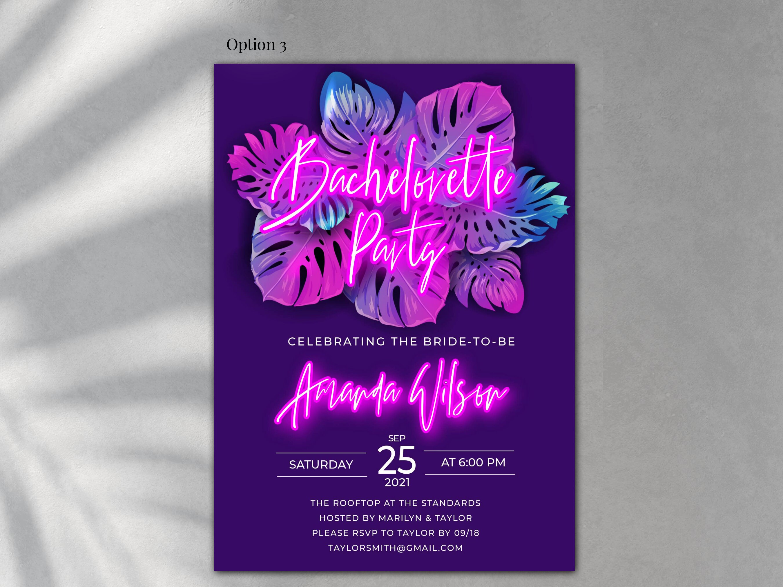 Tropical Neon Bachelorette Party Invitation Tropical Neon | Etsy