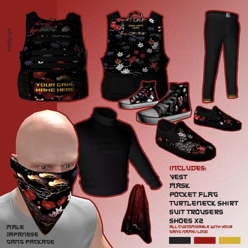 Fivem Clothing - Japanese Gang Clothing Package (customizable) - Etsy