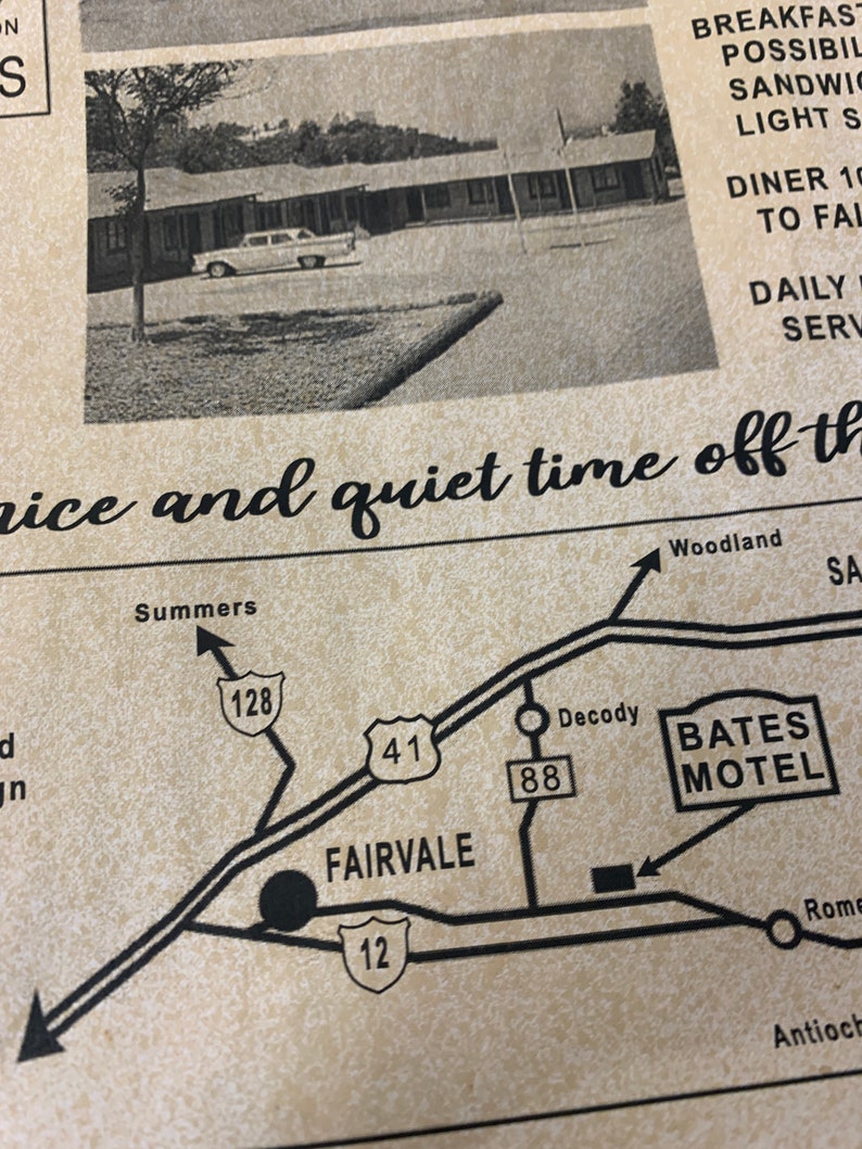 Bates Motel Flyer Replica – Psycho Movie Prop, Mother's Day Gift - Etsy