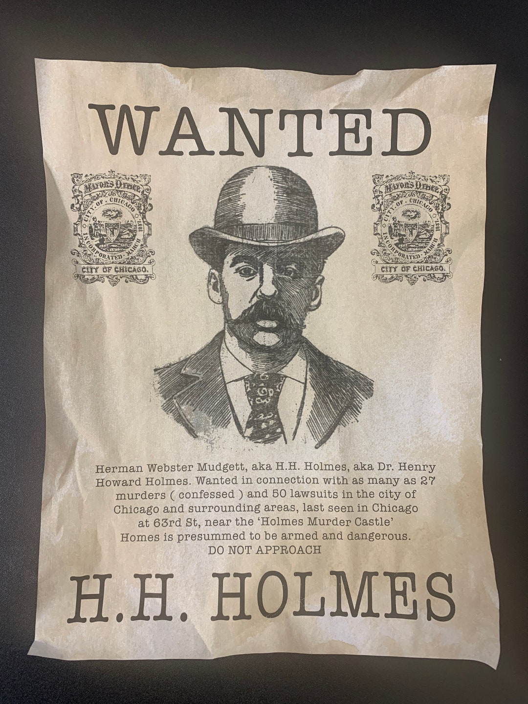 H. H. Holmes Wanted Poster - Murder Castle Owner - Etsy