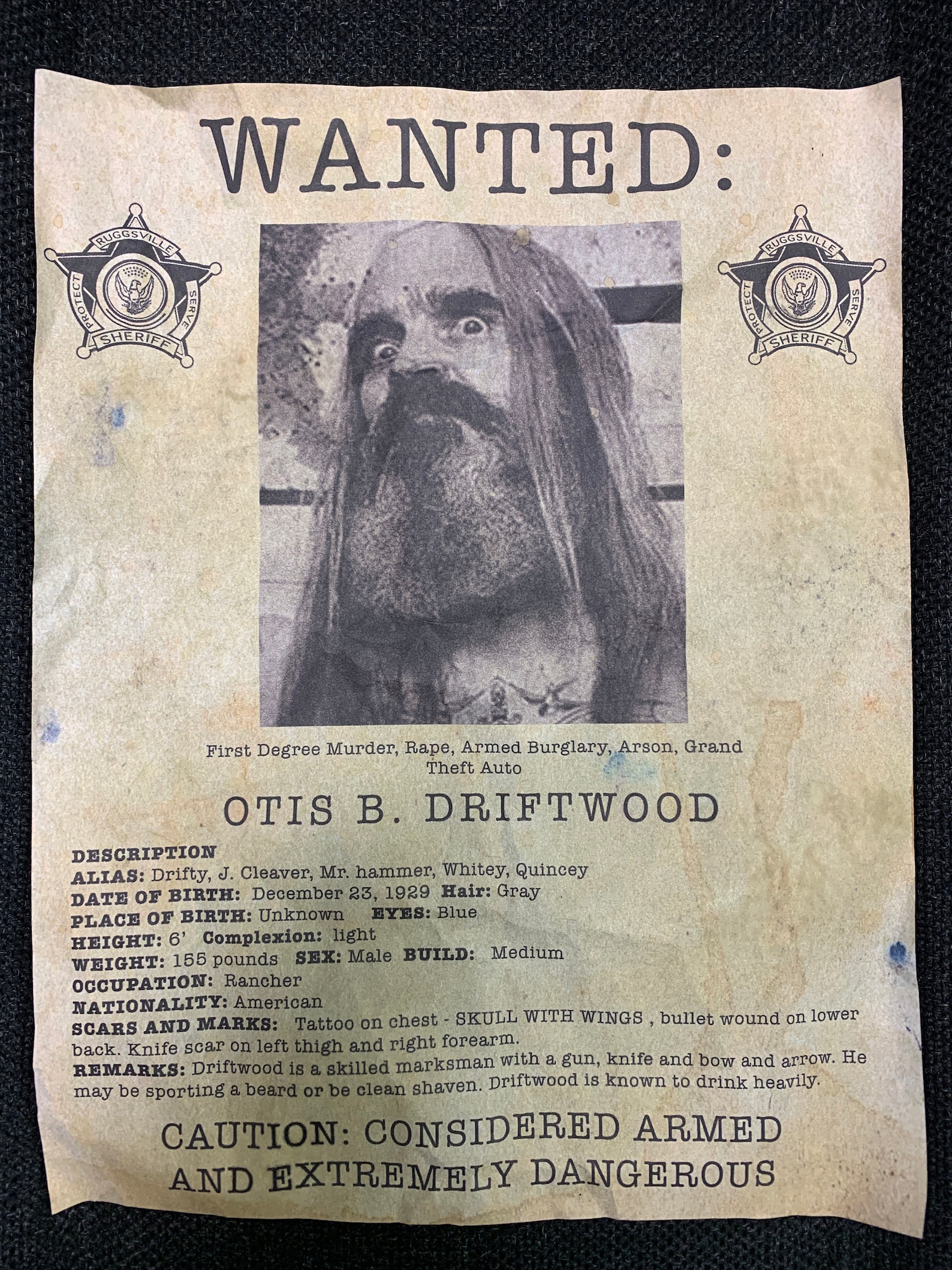 3 From Hell Firefly Family Otis Drfitwood Baby Firefly | Etsy