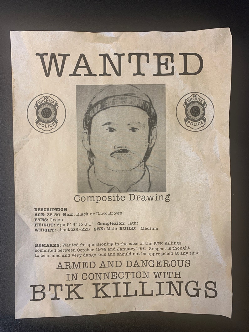 BTK Serial Killer Wanted Poster - Etsy