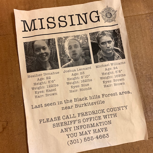 Witch Project Missing Poster - Etsy