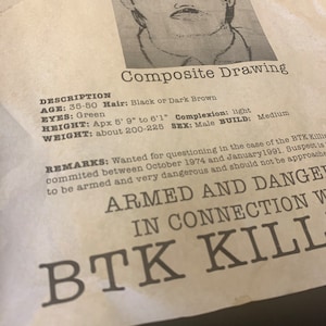BTK Serial Killer Wanted Poster - Etsy