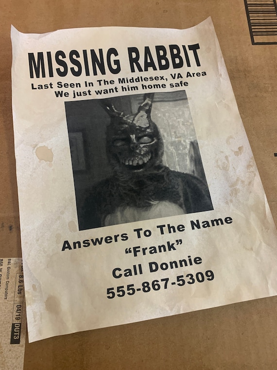 Donnie Darko Missing Rabbit Flyer | Etsy