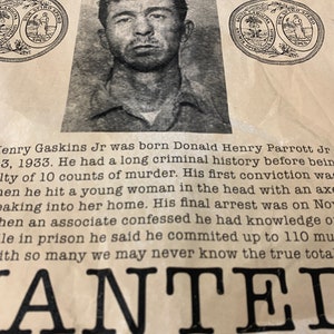 Donald Henry Gaskins Jr. Serial Killer Wanted Poster - Etsy
