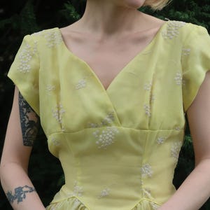 Vintage 1950s Pale Yellow Tea Dress Size Medium - Etsy
