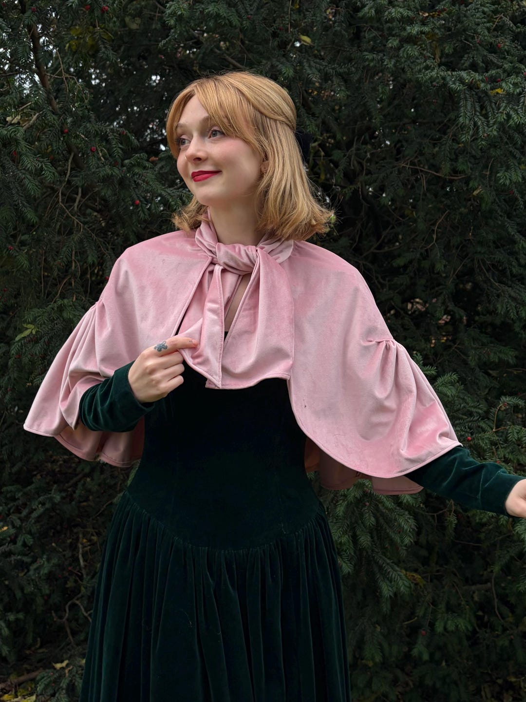 Vintage 1930s Reproduction Handmade Pink Velvet Cape - Etsy