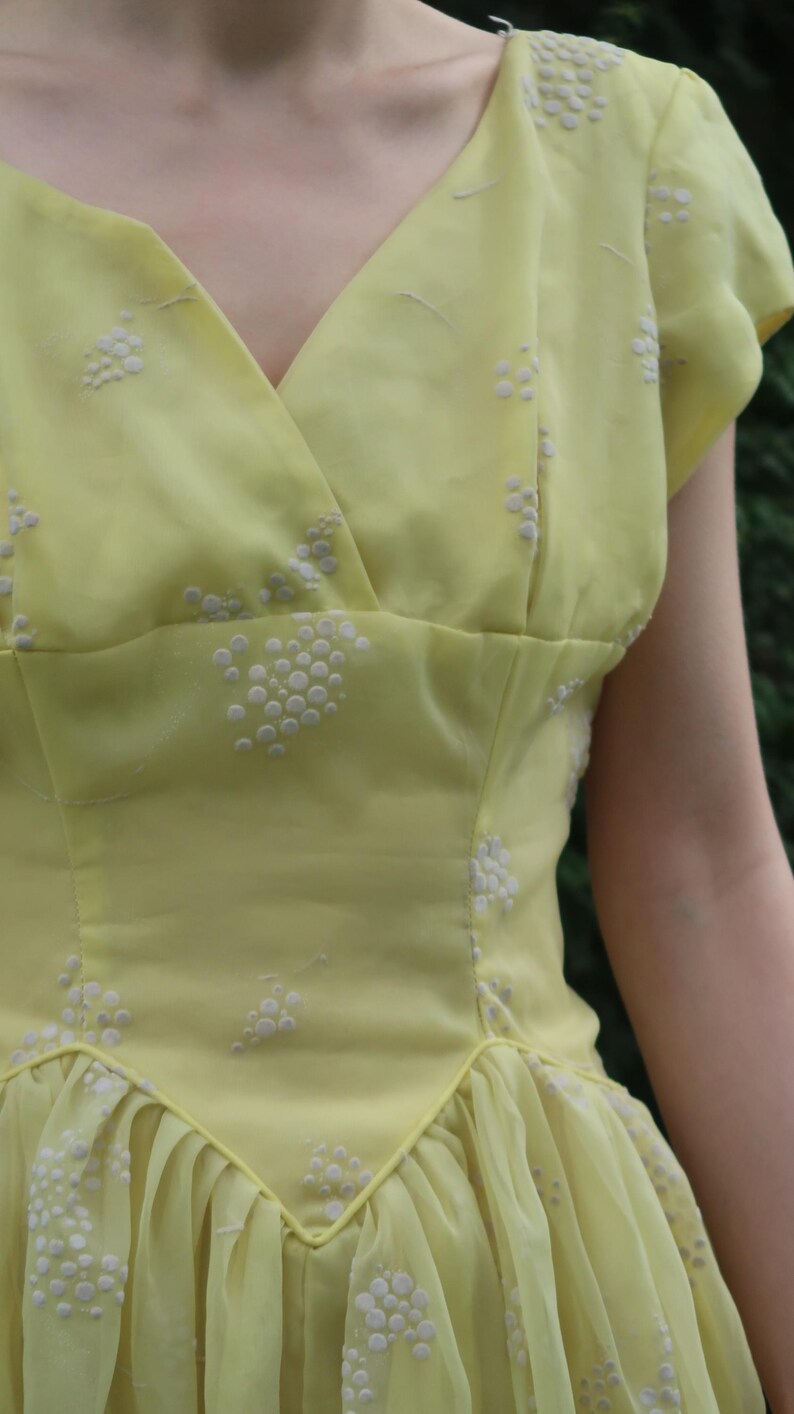 Vintage 1950s Pale Yellow Tea Dress Size Medium - Etsy
