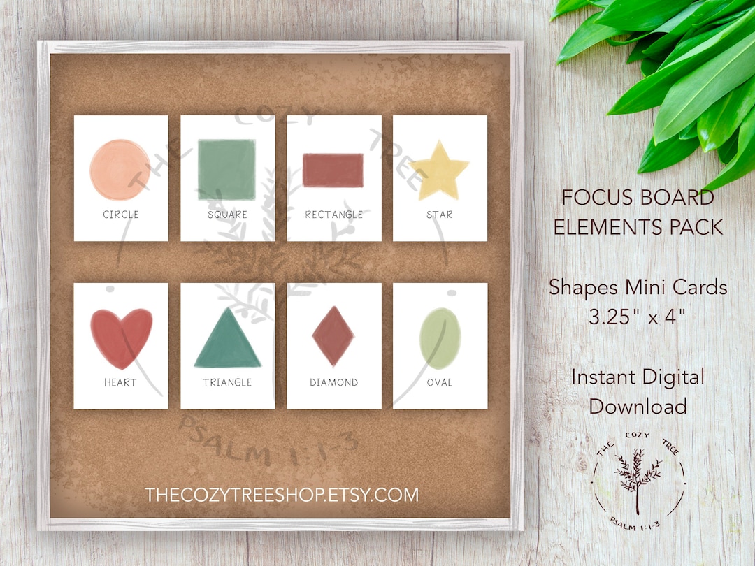 SHAPES Focus Board Elements Pack | Digital Download, Printable Only ...