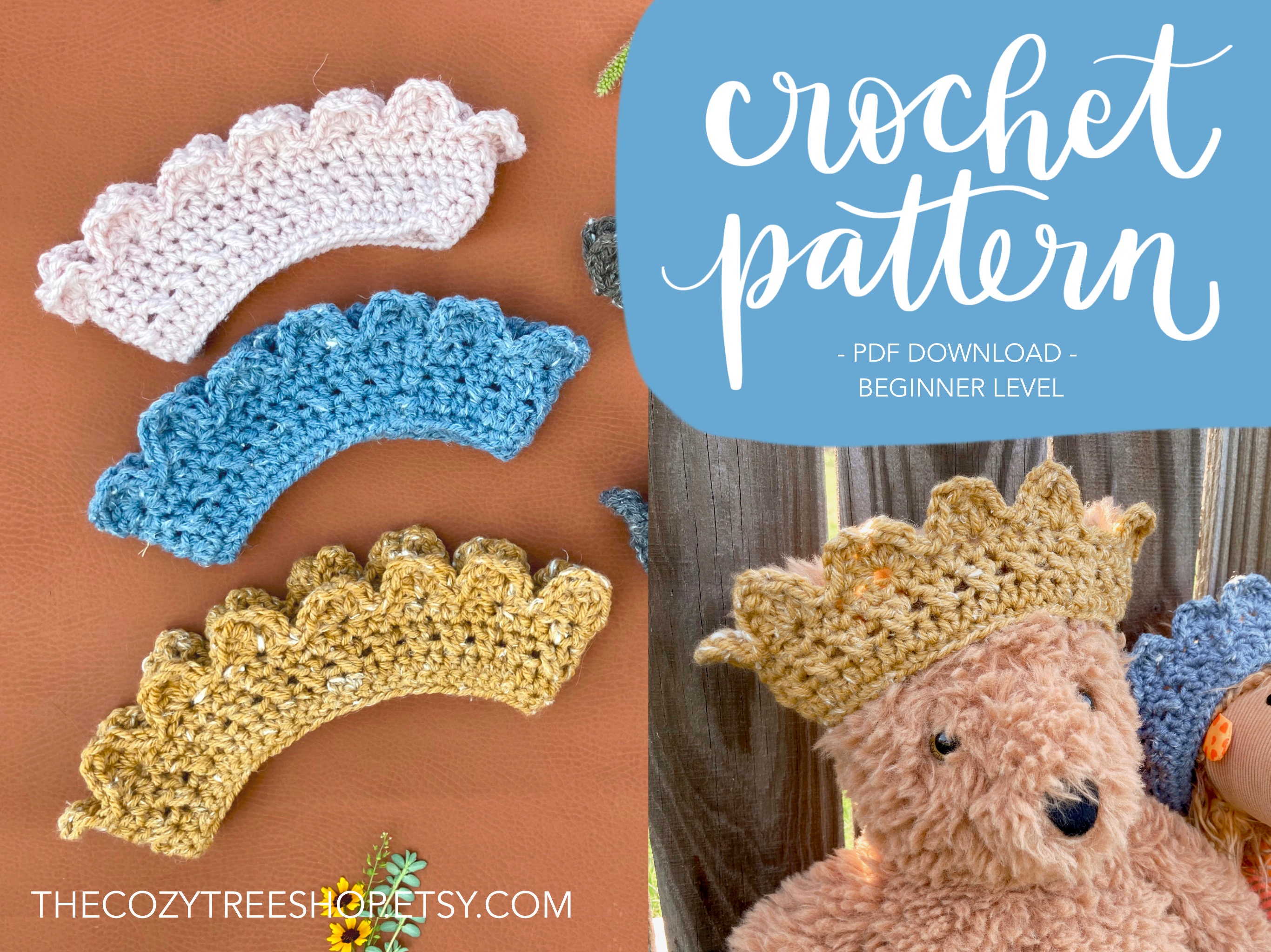 Petal Crown Crochet PATTERN | PDF Download, Dress Up, Pretend Play ...