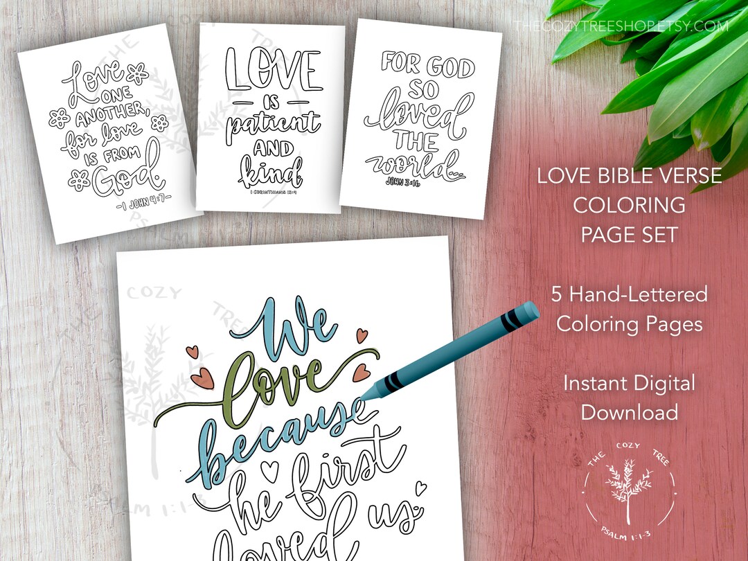 LOVE Bible Verse Coloring Pages | INSTANT DOWNLOAD Printable Pdf ...