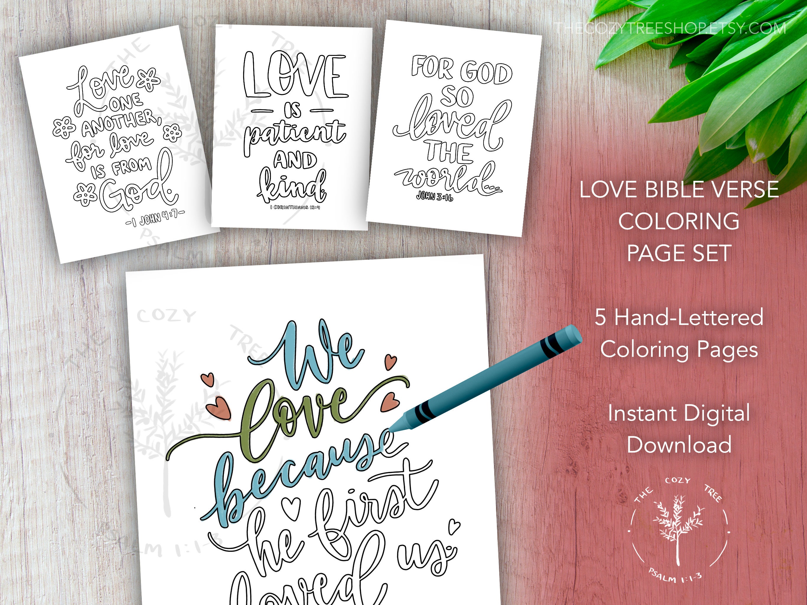 LOVE Bible Verse Coloring Pages | INSTANT DOWNLOAD Printable Pdf ...