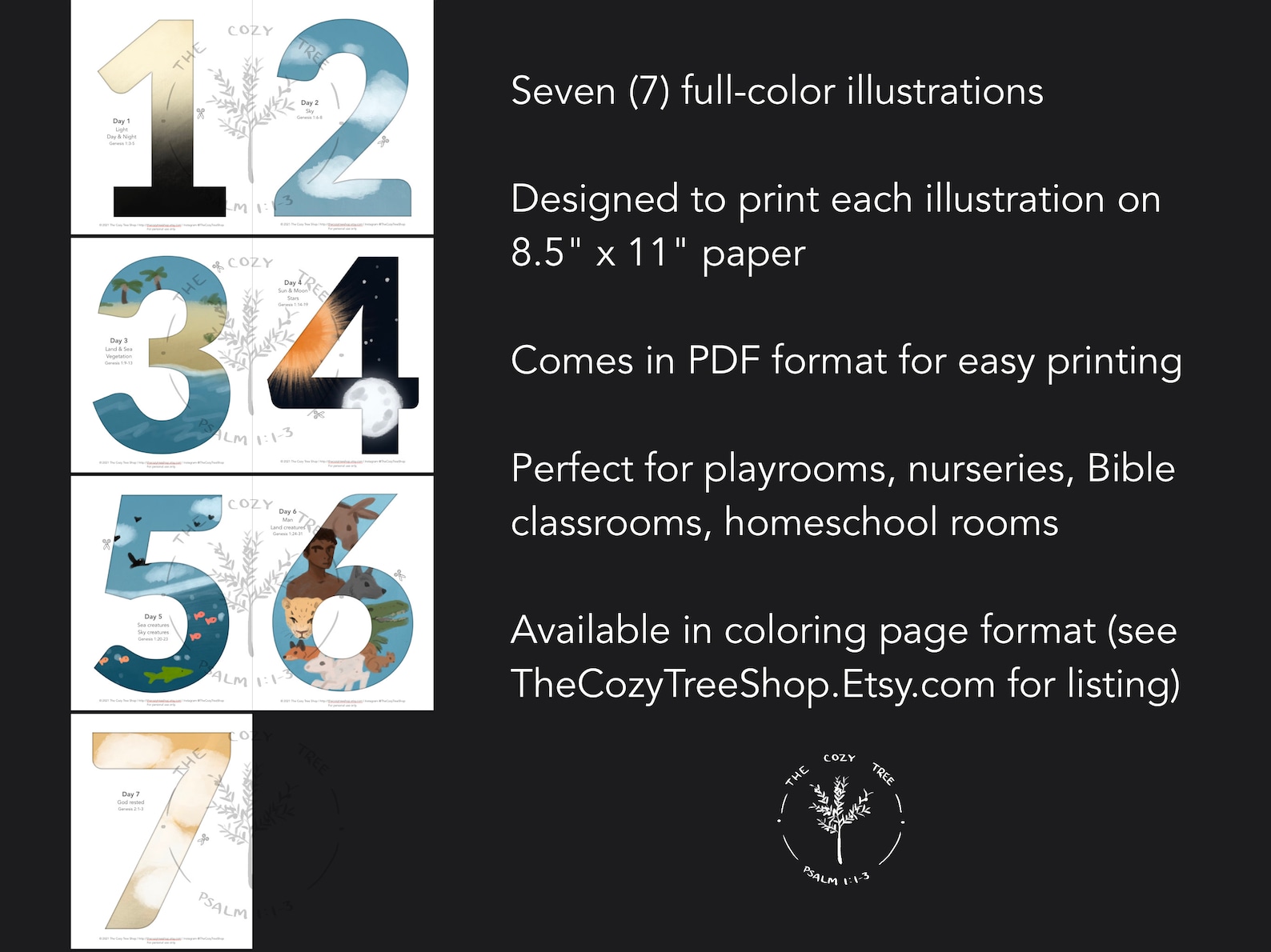Days of Creation Numbers | INSTANT DOWNLOAD PRINTABLE Pdf, Great for ...