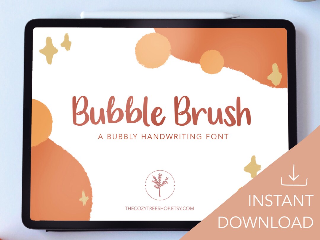 Bubble Brush Font for Procreate - Digital File Instant Download | Boho ...