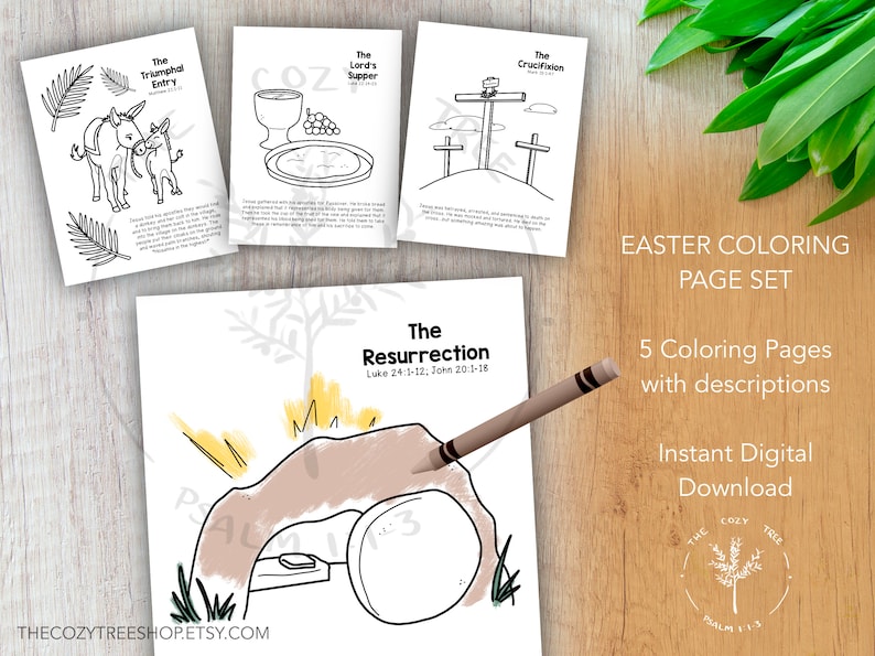 Easter Coloring Pages | INSTANT DOWNLOAD PRINTABLE Pdf - Great for ...