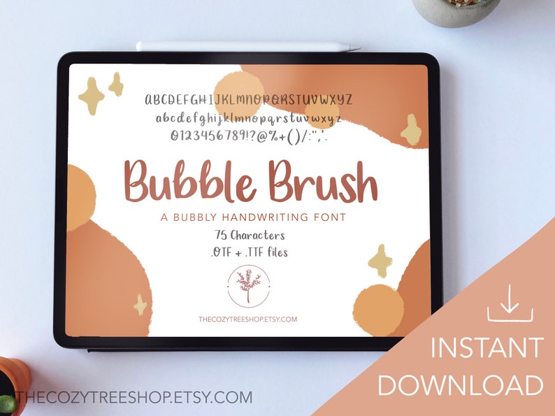 Bubble Brush Font for Procreate - Digital File Instant Download | Boho ...