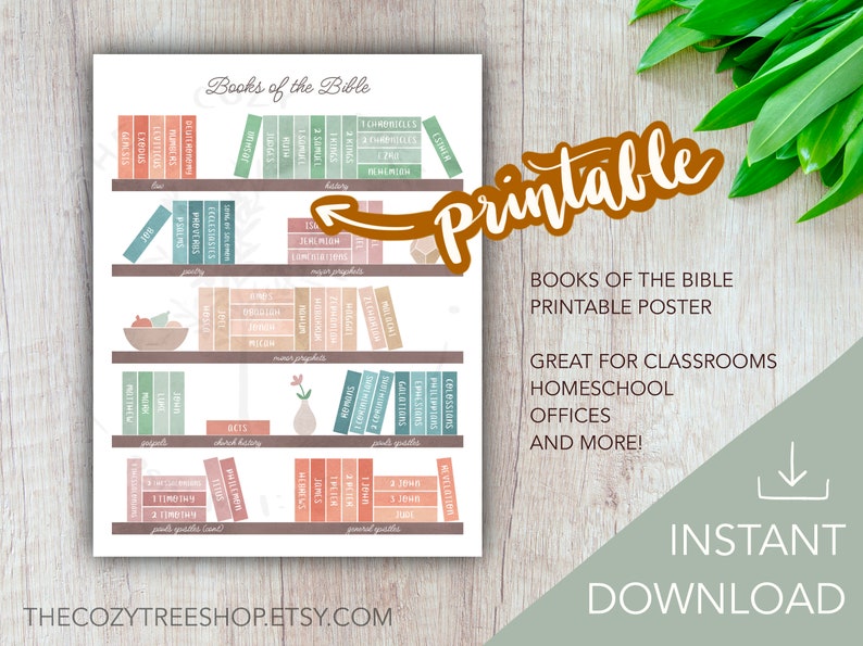 Books of the Bible Printable Poster | INSTANT PDF DOWNLOAD - Great for ...