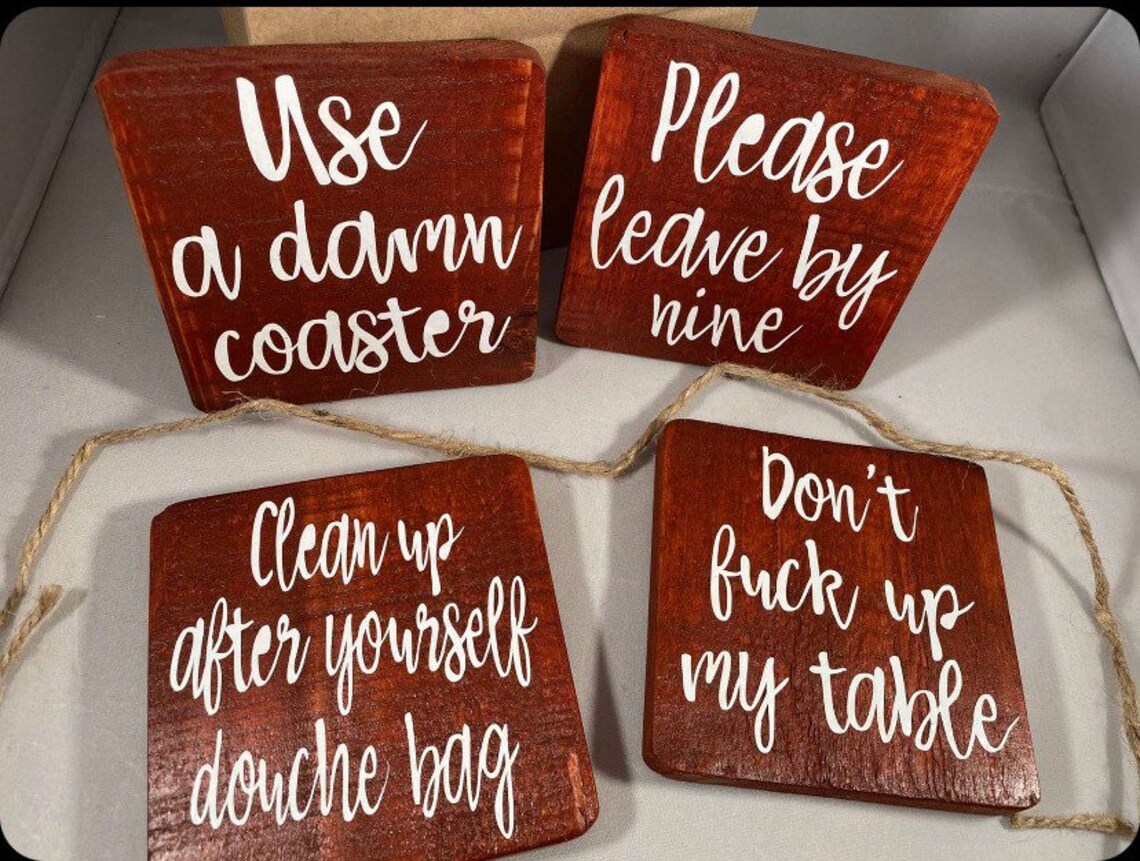 Funny Coasters Sarcastic Coasters Rude Coasters Wooden - Etsy