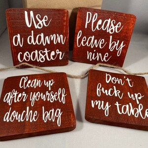 Sarcastic Coasters, Funny Coasters, Rude Coasters, Wooden Coasters ...