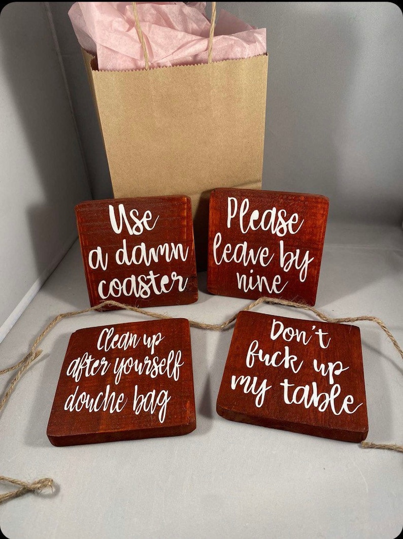 Sarcastic Coasters Funny Coasters Rude Coasters Wooden - Etsy
