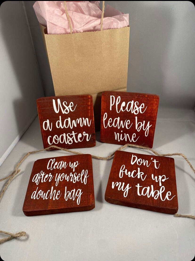 Sarcastic Coasters, Funny Coasters, Rude Coasters, Wooden Coasters ...