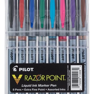 PILOT V Razor Point Liquid Ink Markers 8-pack Pouch - Etsy
