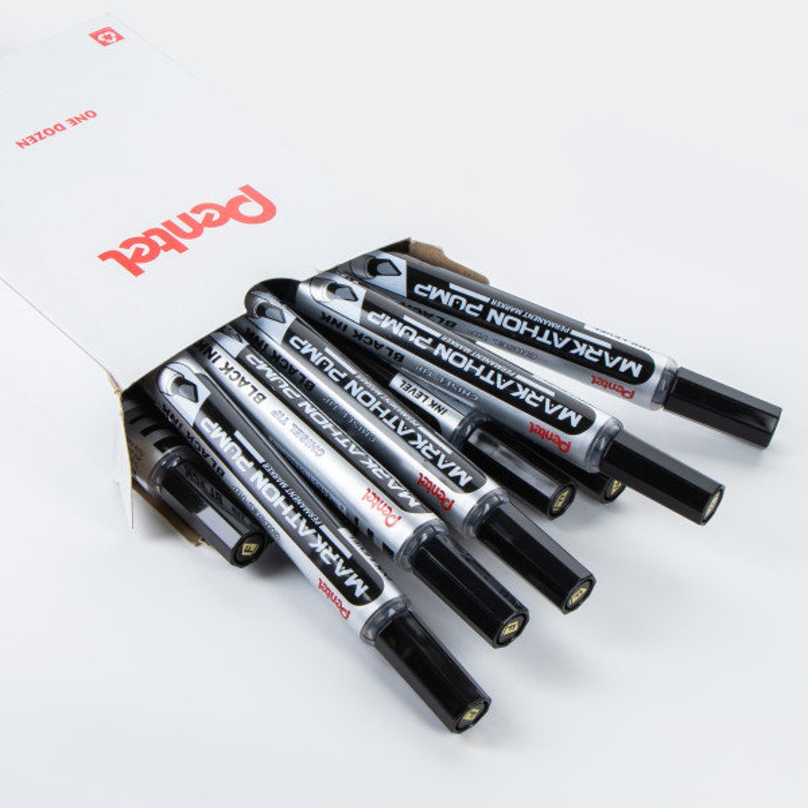 Pentel Markathon Pump Permanent Marker, Chisel Tip, Black Ink, Single ...