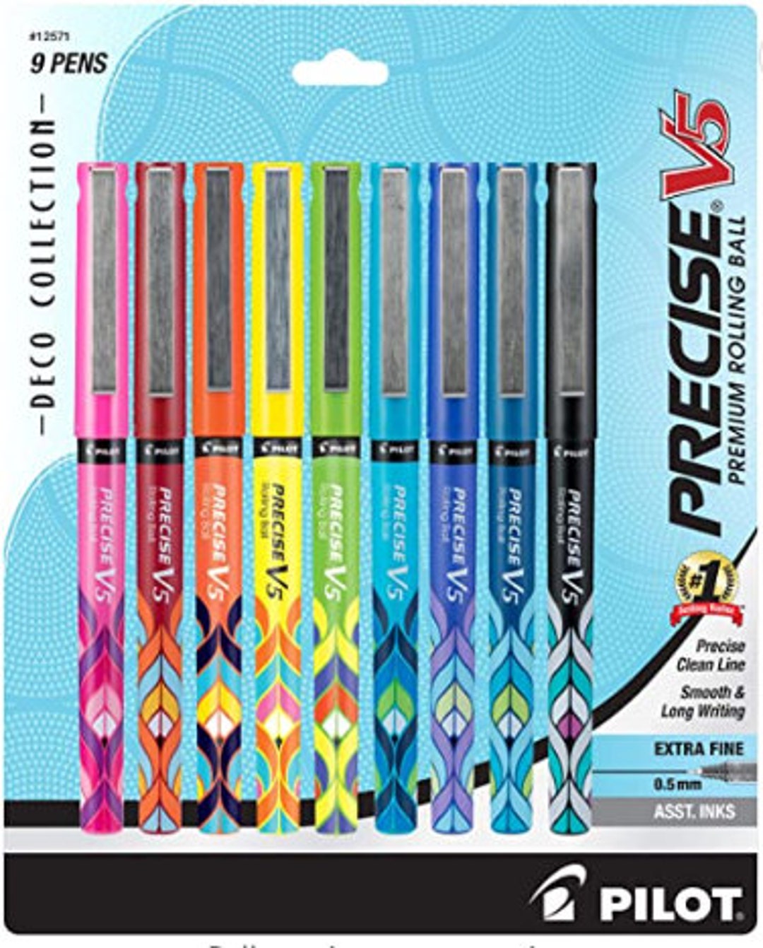 PILOT Precise V5 Liquid Ink Rolling Ball Stick Pens, 9-pack - Etsy