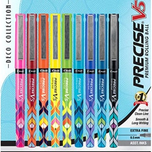 PILOT Precise V5 Liquid Ink Rolling Ball Stick Pens, 9-pack - Etsy