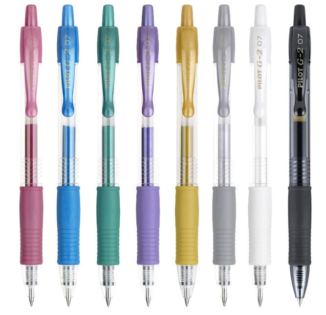 PILOT, G2 Metallics Gel Roller Pens, Fine Point 0.7 Mm, Assorted Colors ...