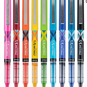 PILOT Precise V5 Liquid Ink Rolling Ball Stick Pens, 9-pack - Etsy