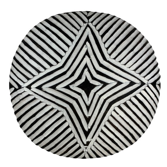 Round African Shield Black and White Wood Shield Bamileke - Etsy