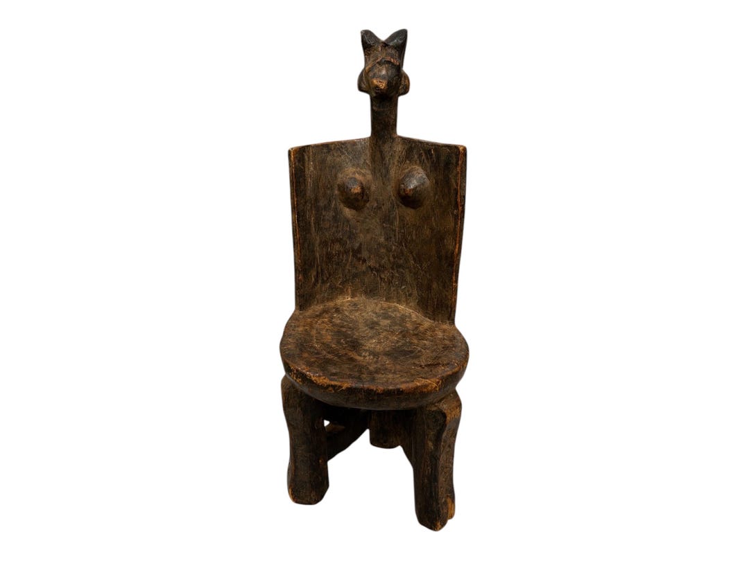 Hand-carved African Dogon Stool Statue: Tribal Mali Art, Vintage Decor ...