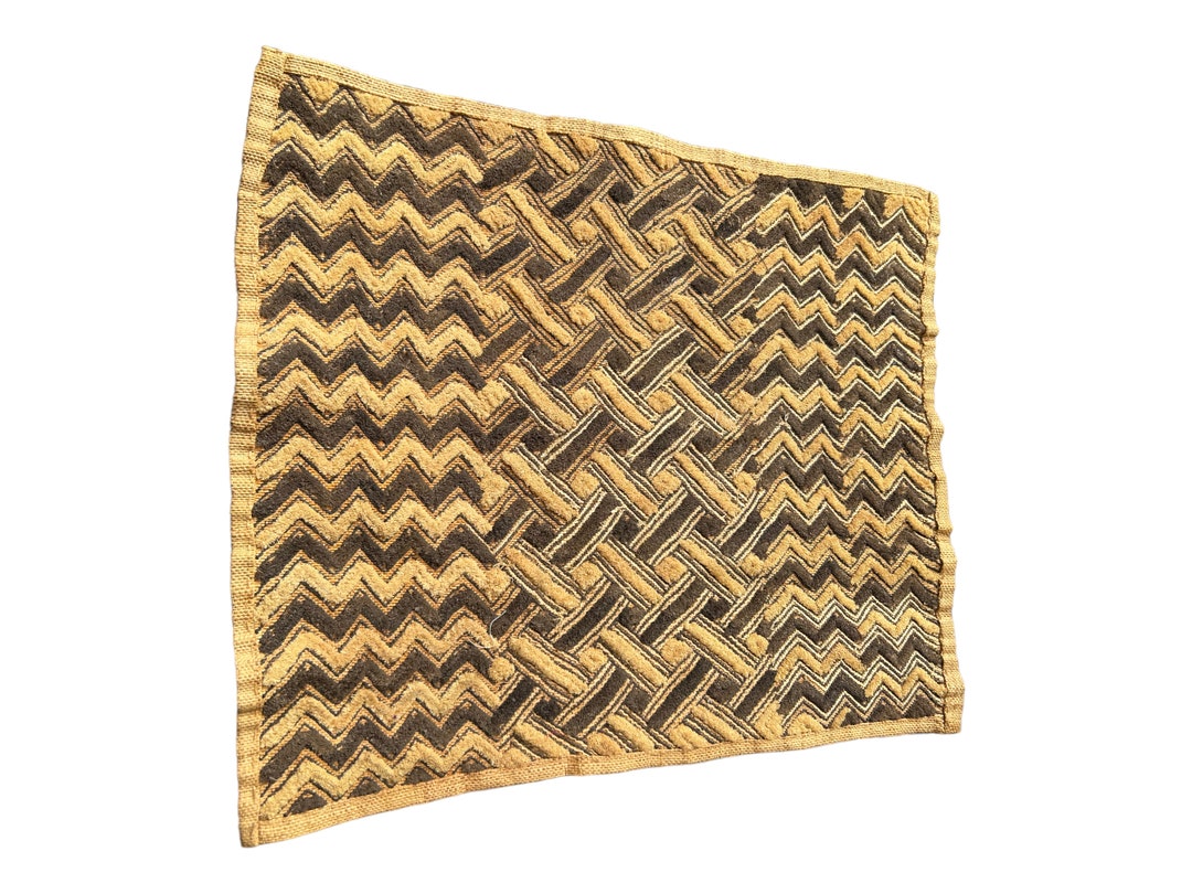 Kuba Raffia Textile, Square African Cloth, Handwoven Textile Congo - Etsy