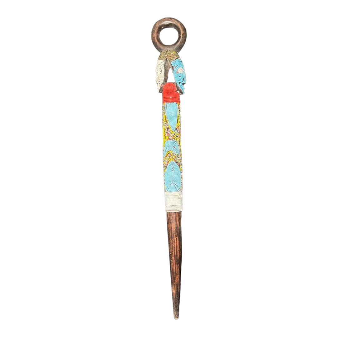 African Cane, Walking Stick, Beaded Wood Cane, Bamileke Royal Cane ...