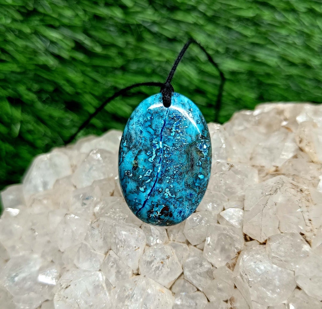 Real Azurite Pendant, Natural Azurite Crystal, Birthday Gift for Her ...