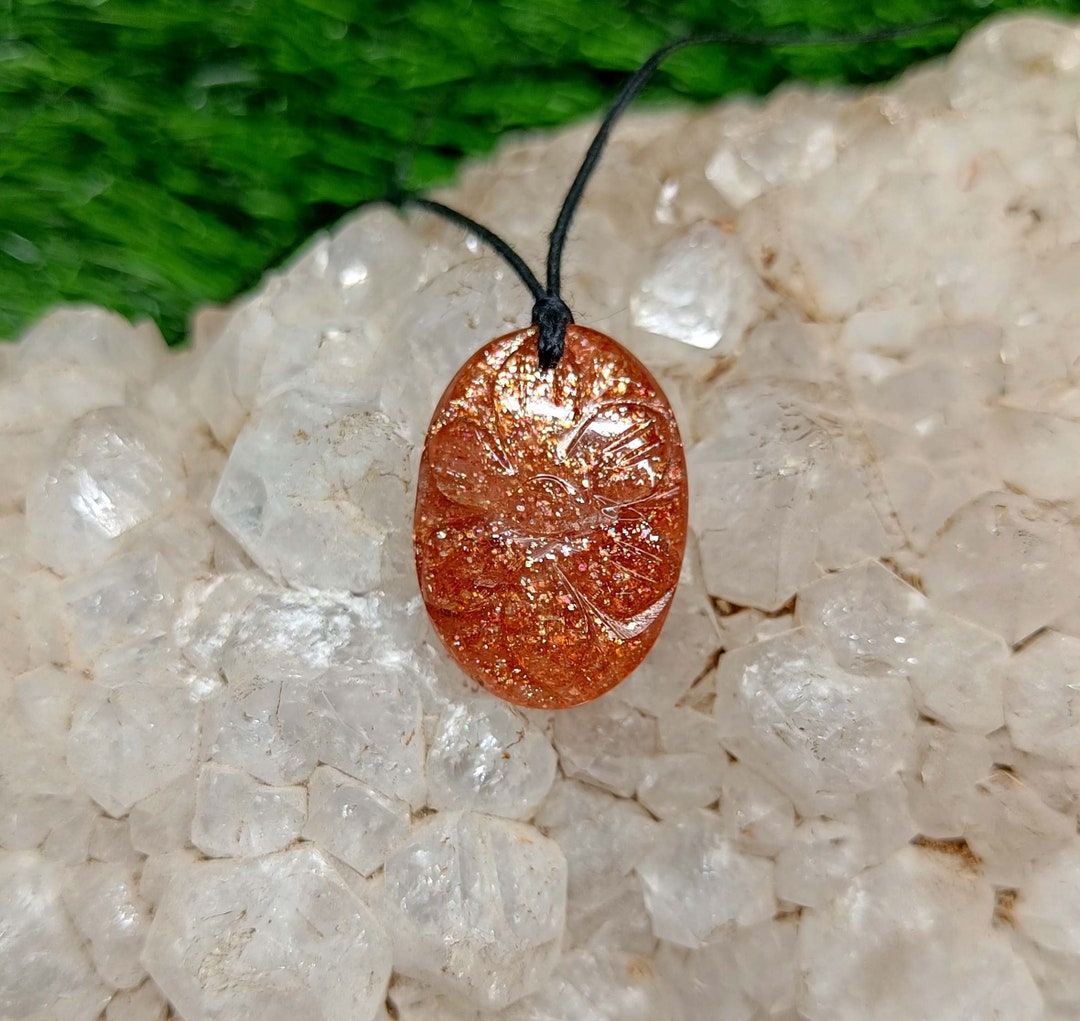 Sunstone Carving Pendant Necklace Stone of Happiness and - Etsy