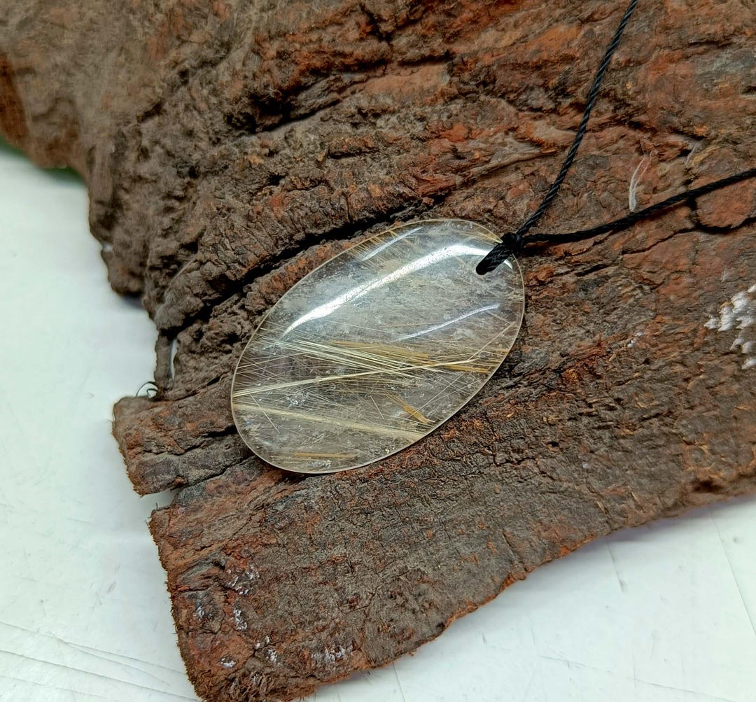 Golden Rutilated Quartz Necklace Yellow Gold Filled, Golden Rutile ...