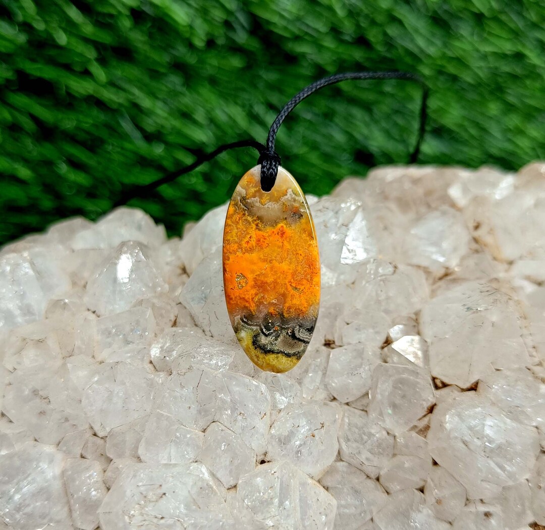 Bumble Bee Jasper Necklace for Men Women Mens Stone Necklace Bumblebee ...