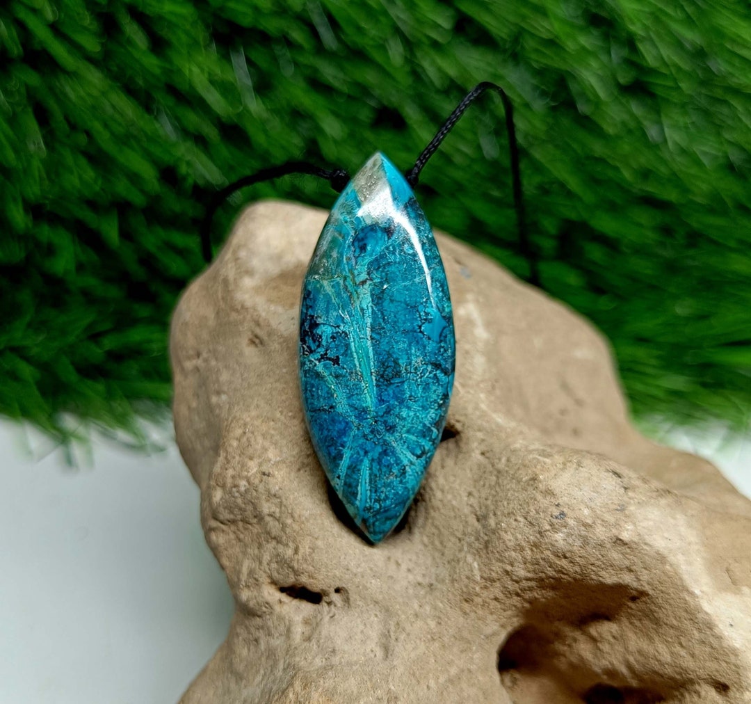 Azurite Necklace Blueberry Gemstone December Birthstone Pendant ...