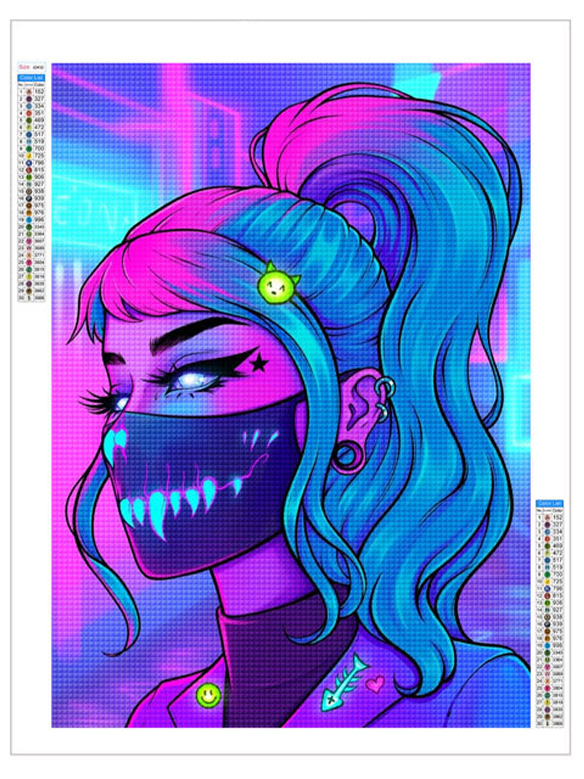 5D DIY Diamond Painting Trippy Girls 3D Embroidery Wall - Etsy