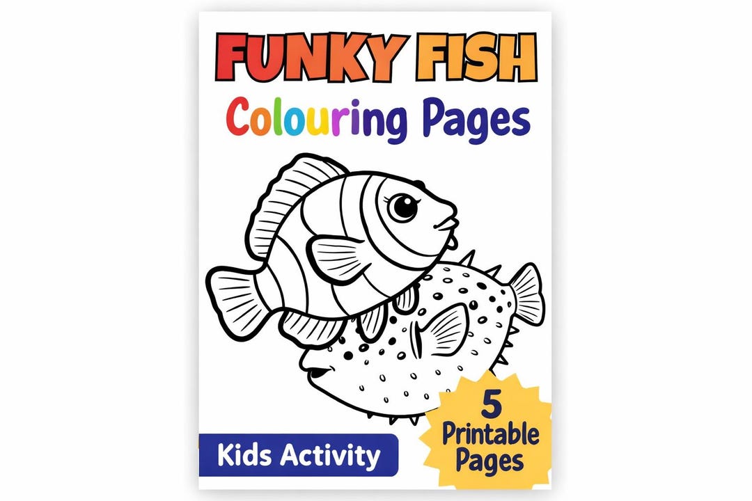 Funky Fish Colouring Pages for Kids | Ocean Activity Printable PDF ...