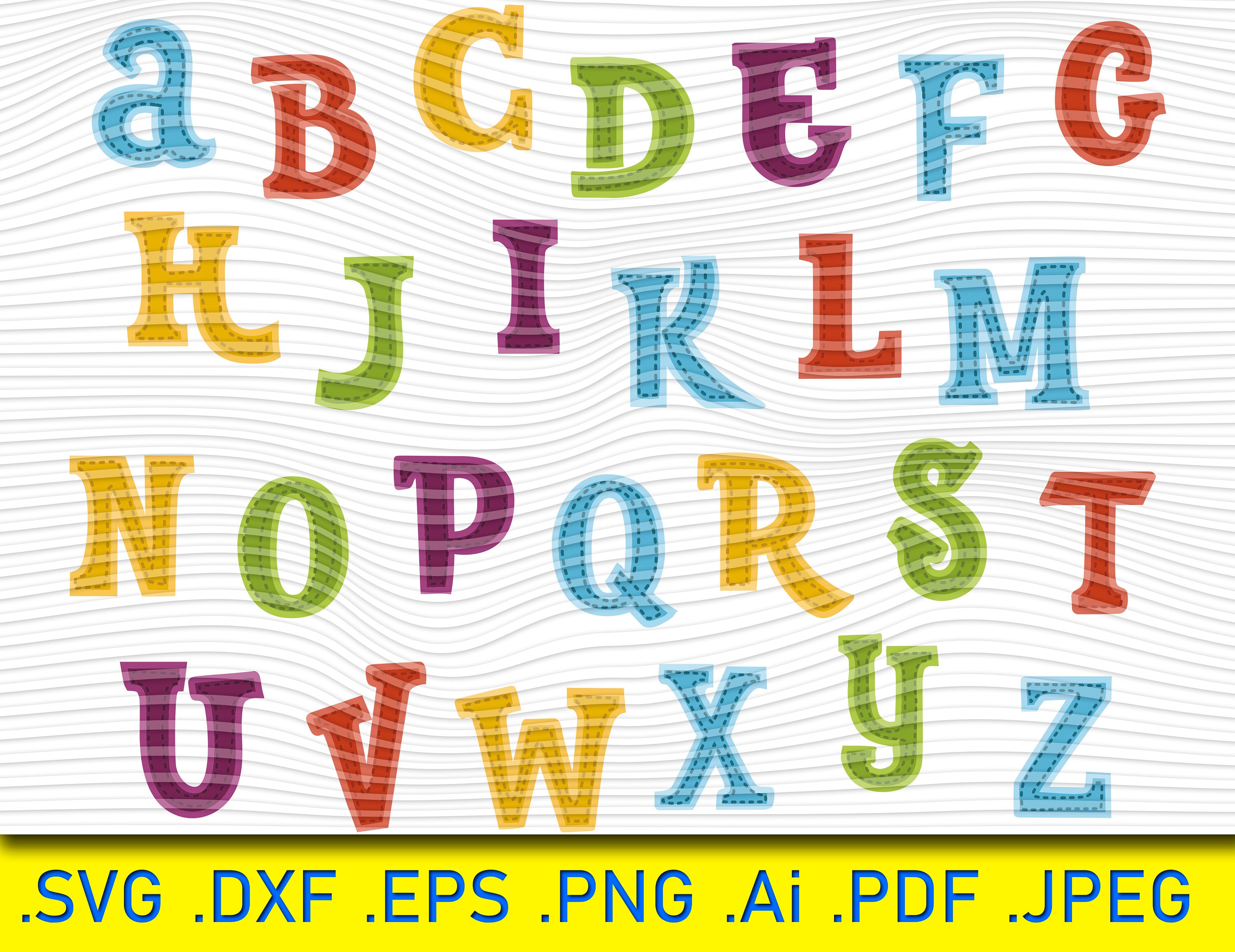 Colorful English Alphabet Colored Alphabetalphabet - Etsy