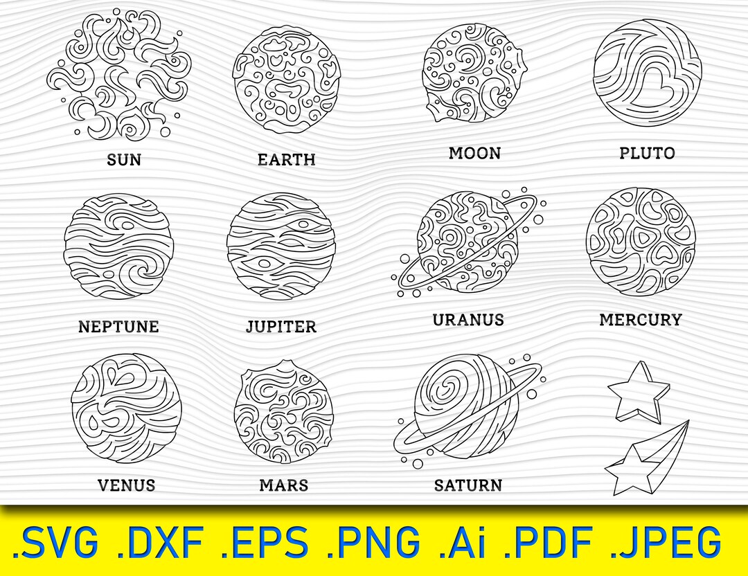 Solar System, Planets SVG, Planet Svg, Space Svg, Earth Svg, Moon Svg ...